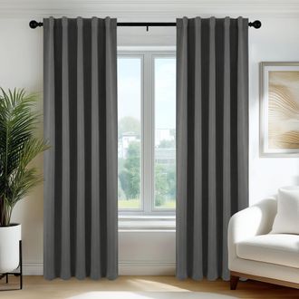 Deconovo Verdunkelungsvorh&auml;nge Blickdichte Gardinen mit Kr&auml;uselband Schlaufen Vorhang 3-in-1 Thermo Vorh&auml;nge gegen Hitze Curtains f&uuml;r Wohnzimmer Schlafzimmer, 