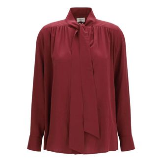 Jacob Cohen Seidenbluse mit Krawatte - - Blouses & Shirts - Damen - Rot - M