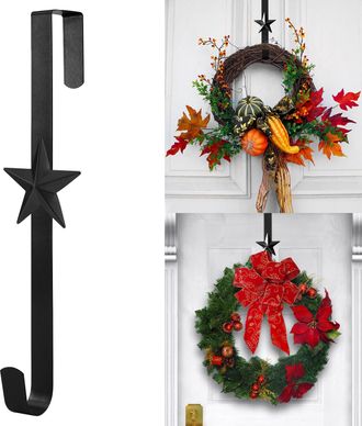 Generic Kranzaufh&auml;nger f&uuml;r Haust&uuml;r, 38,1 cm, stabile Metall-Kranz-T&uuml;raufh&auml;nger, T&uuml;rhaken f&uuml;r Veranda, Girlande, Haken f&uuml;r Halloween, Weihnachtsdekorationen (s