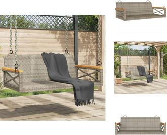vidaXL H&auml;ngebank Grau 109x62x40 cm Poly Rattan - Gartenschaukel - Outdoor M&ouml;bel - Gartenbank - Lounge Chair - Relaxsessel