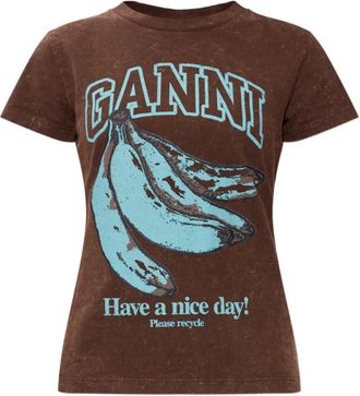 Ganni Femme, Tops, Brun, Taille: 36 FR T-shirt
