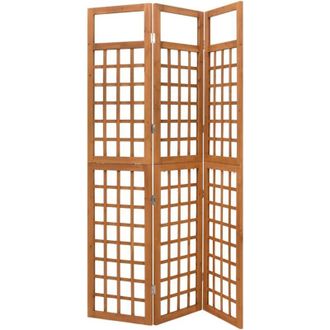 vidaXL Cloison de s&eacute;paration &agrave; 3 panneaux Bois de pin 121x180,5 cm