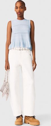 Maje Stricktop Mit Volants - Blau - Maje