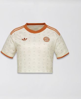 MCM adidas x FC Bayern x MCM Cropped Trikot WHITE/CROISSANT POLYESTER BLEND
