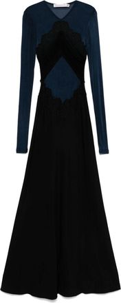 CHRISTOPHER ESBER Maxikleid mit Spitzendetail - Schwarz