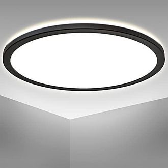 B.K.Licht LED Deckenlampe mit indirektem Licht, ultraflach, neutralweiße Lichtfarbe, LED Panel, Deckenleuchte, Lampe, Wohnzimmerlampe, Schlafzimmerlampe, Küchen