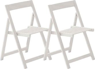 Generic 2 x Esszimmerstühle aus Holz - Klappstuhl aus massivem Gummibaumholz, Frühstücksstühle aus massivem Holz for Esszimmer, Wohnzimmer, Restaurant(White,S