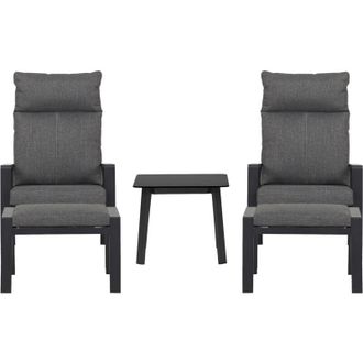 ebuy24 Lena Loungeset 5 teilig inkl. Auflagen, grau