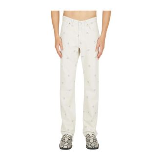 Martine Rose Blumendruck Denim Jeans - - Jeans - Herren - Wei&szlig; - M