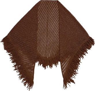 Simona Corsellini Femme, Accessoires, Brun, Taille: ONE Size Scialle crochet frange in lurex