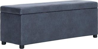 vidaXL Vidaxl - Banc avec compartiment de rangement 116 cm Gris Similicuir daim
