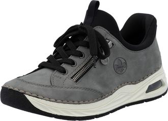 Rieker Sneaker low Sportlicher Schn&uuml;rschuh Damen 44567-42 Kunststoff (Synthetik) in grau