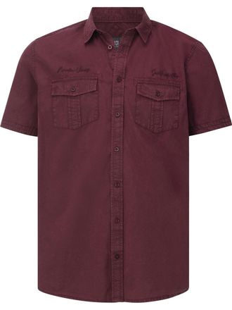 Jan Vanderstorm Herren Kurzarmhemd Kurvin dunkelrot, 53/54