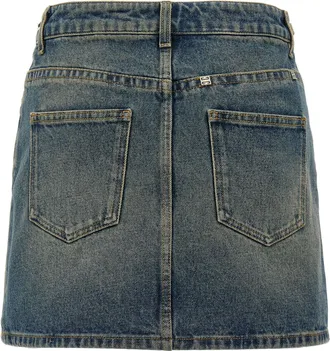 Givenchy Chain-Detail Denim Skirt - Blue