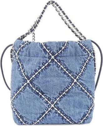 Chanel Pre-owned Sac Bandouli&egrave;re 22 en Denim - Femme - Pre-owned - Bleu - Taille: ONE Size