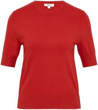 s.Oliver Kurzarmpullover Strickpullover Kurz&auml;rmeliger Strickpullover aus Viskosemix