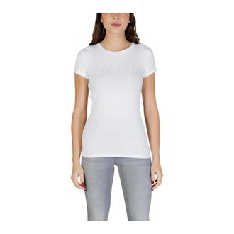 A|X Armani Exchange Femme, Tops, Blanc, Taille: 44 FR T-Shirt Imprim&eacute; Manches Courtes Col Rond