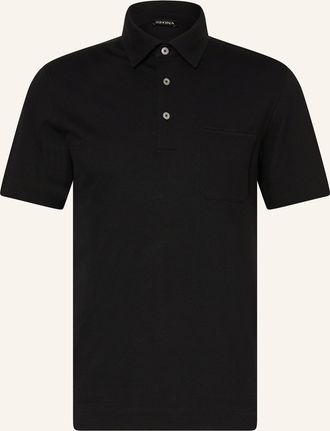 Ermenegildo Zegna Zegna Piqu&eacute;-Poloshirt schwarz