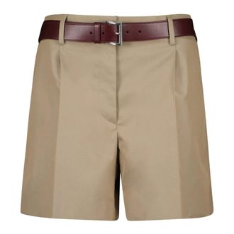 Prada Cotton Twill Bermudas - - Shorts - Damen - Beige - S