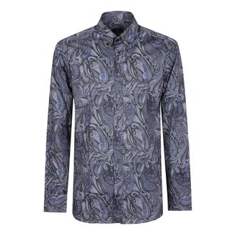 Etro Roma Logo Button Down Langarmhemd - - Shirts - Herren - Mehrfarbig - 2XL
