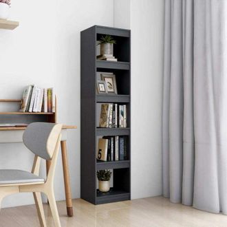 vidaXL B&uuml;cherregal/Raumteiler Grau 40x30x167,5 cm Massivholz Kiefer - Vidaxl