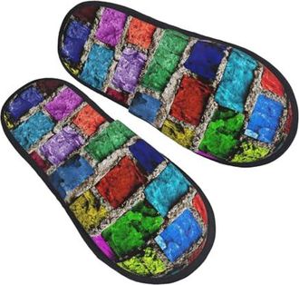 Generic Pantoufles De Voyage Brique Color&eacute;e Cozy Pantoufles De Maison R&eacute;utilisables Chaussons Pour Invit&eacute; Chambre Spa M
