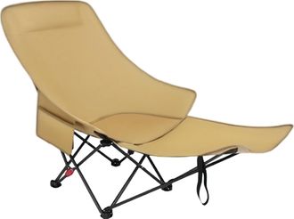 Generico Faltbarer Campingstuhl, tragbarer Picknicksitz, verstellbarer Stuhl mit hoher R&uuml;ckenlehne und Fu&szlig;st&uuml;tze f&uuml;r Garten, Terrasse, Picknick, Pfirsich-Rasen