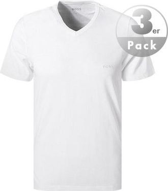 HUGO BOSS Herren T-Shirts weiß Baumwolle unifarben