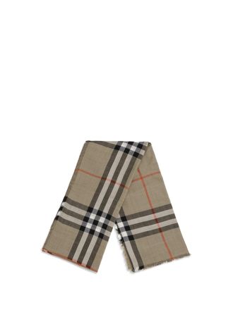 Burberry Mens Check Reversible Wool And Silk Scarf Sand-Vole Brown Ovis Aries Sand/vole Aries; Scarfs