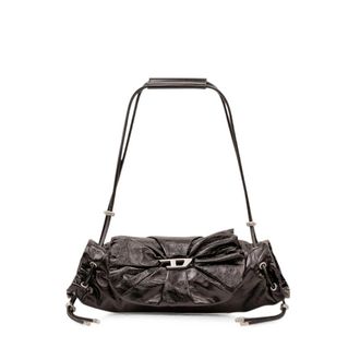 Diesel Scrunch-D-small Shoulder Bag In Shiny Scrunched Leather