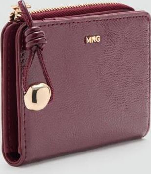 Mango Petit portefeuille avec mini perles bordeaux - Femme - Taille unique - MANGO