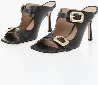 Bottega Veneta Leather Sandals With Double Buckle 9cm size 37,5
