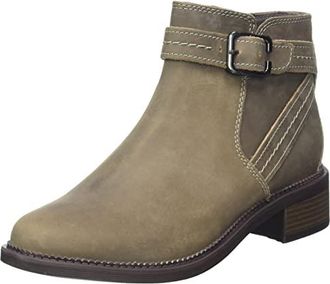 Clarks Femme Maye Strap Bottines Chelsea, Dark Taupe Lea, 42.5 EU