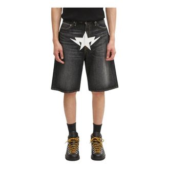 A Bathing Ape Twin Sta Relaxed Fit Denim Shorts - - Shorts - Herren - Grau - XL
