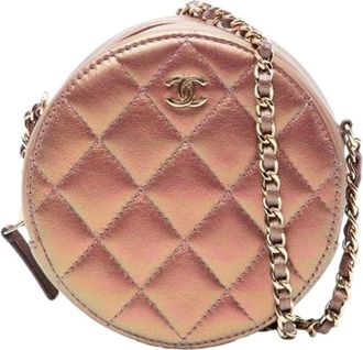 Chanel Sac bandouli&egrave;re Pre-owned matelass&eacute; en cuir dagneau m&eacute;tallis&eacute; - Femme - Pre-owned - Rose - Taille: ONE Size