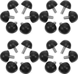 Angoily 48 St&uuml;ck Verstellbare Gewindef&uuml;&szlig;e M6X15Mm - H&ouml;henverstellbare M&ouml;belf&uuml;&szlig;e mit Gummipuffer Einschraubbare Nivellierf&uuml;&szlig;e f&uuml;r St&uuml;hle Tische Schr&auml;nke und Ho