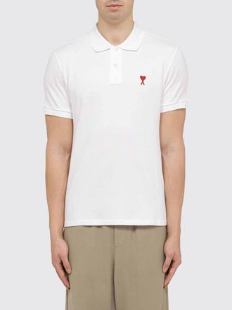 Ami Polo slim fit en coton biologique avec logo brod&eacute; sur la poitrine