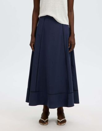 Selected jupe longue en saphir fonc&eacute;-Bleu