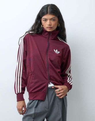 adidas Originals Firebird locker geschnittenes Trainingsoberteil in Dunkelrot
