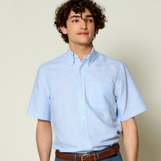 Bexley Colten MC - Chemise homme chambray bleu ciel et blanc