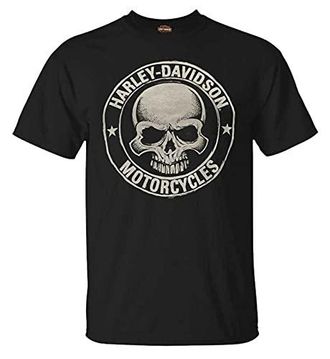 Harley-Davidson Harley-Davidson Mens H-D Skull Badge Short Sleeve T-Shirt Black. 30298293