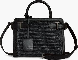 Le Tanneur Petit sac &agrave; main Emilie effet raphia et cuir lisse