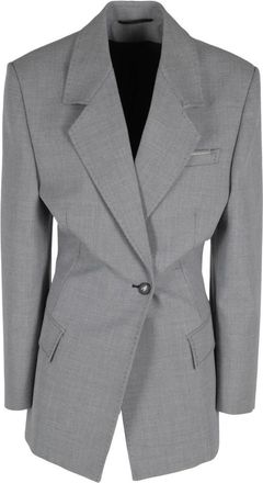 The Attico Femme, Vestes, Gris, Taille: 36 FR Blazer Sartorial