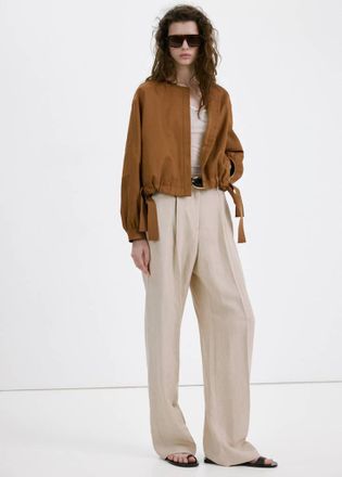 Mango Veste lyocell avec &eacute;lastiques marron - Femme - XS - MANGO