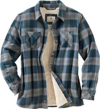 Legendary Whitetails Damen Flanell Shacket Sherpa Gef&uuml;tterte Plaid-Hemdjacke, Warmes Fleece, M