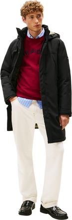 Tommy Hilfiger Herren Mantel Tech Padded Parka mit Kapuze, Schwarz (Black), XXL