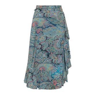 Etro Femme, Jupes, Bleu, Taille: 40 FR Maxi Jupe Portefeuille