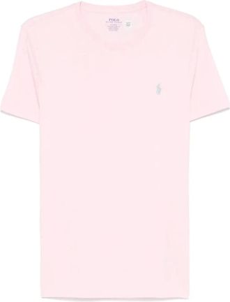 Polo Ralph Lauren Homme, Tops, Rose, Taille: XL T-shirt ras du cou en coton coupe ajust&eacute;e personnalis&eacute;e Polo Ralph Lauren