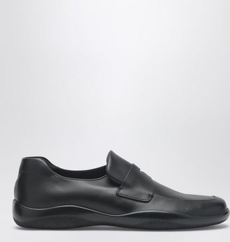 Prada Black leather Toblach loafers
