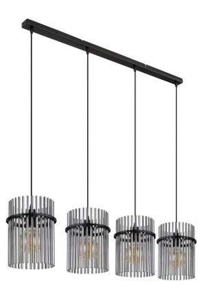 Globo Lighting H&auml;ngeleuchte Gorley, Grau, Schwarz, Metall, Kunststoff, Glas, 20x140x110 cm, Lampen & Leuchten, Innenbeleuchtung, H&auml;ngelampen, Esstischlampen